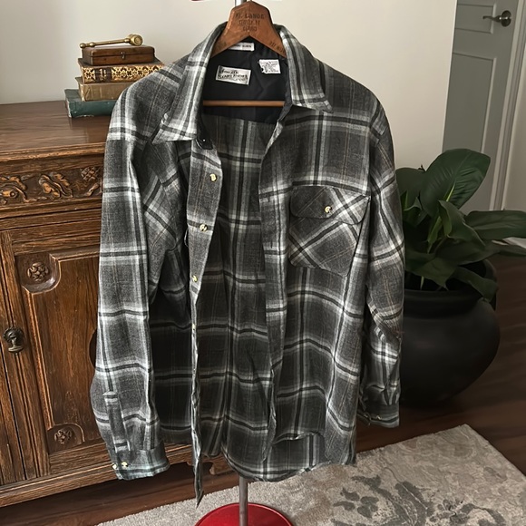 Vintage | Shirts | Vintage 7s Mens Sears Roebuck Wool Plaid Shirt Xlt ...
